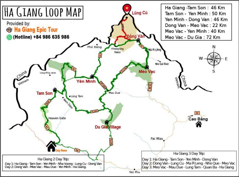 Ha Giang Loop Map - Ha giang Loop Tour